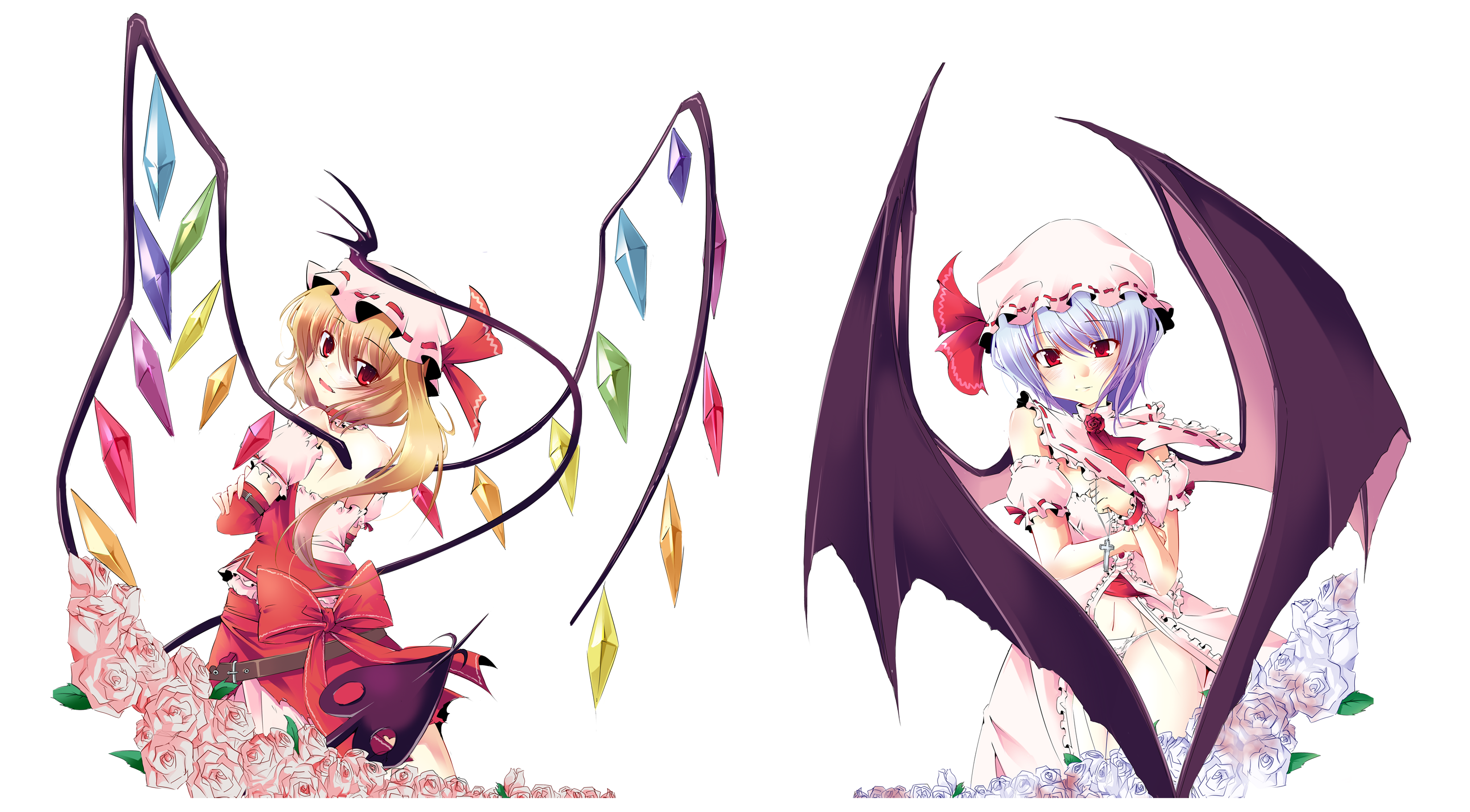 Safebooru - alternate costume bat wings belt blonde hair bow breasts buckle choker cleavage ...
