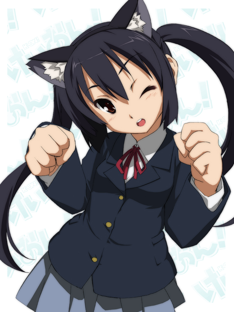 Safebooru - black hair brown eyes cat ears k-on! kemonomimi mode long ...