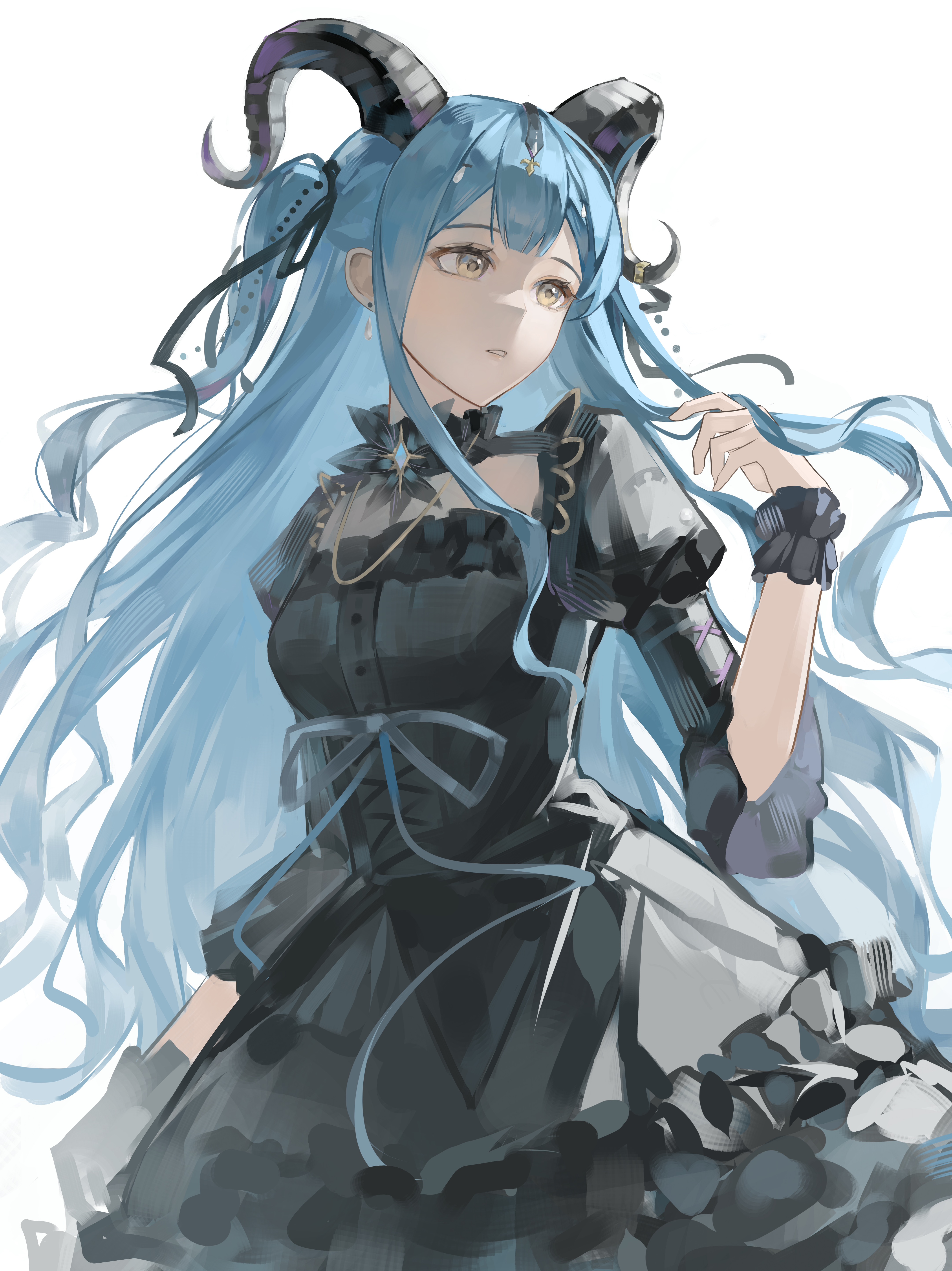 Safebooru - 1girl absurdres arknights bang dream! bang dream! it's mygo!!!!! black dress black ...