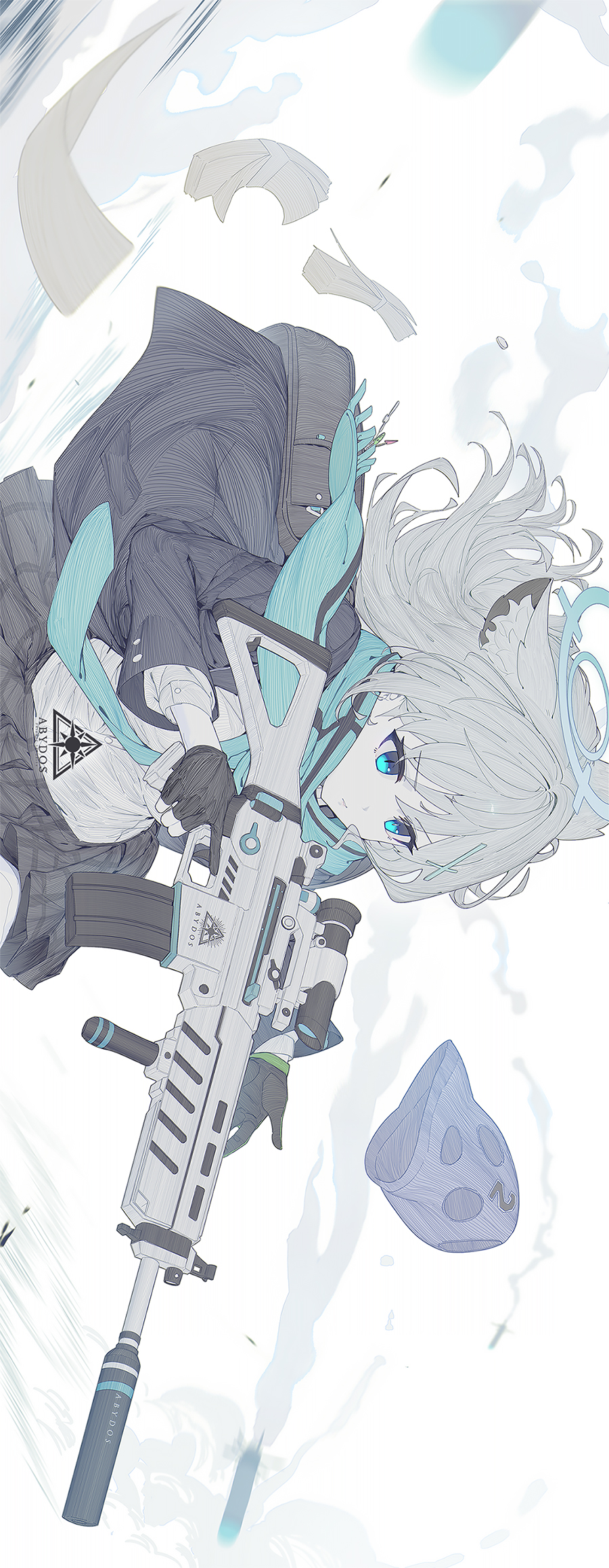 Safebooru - 1girl abydos high school logo animal ear fluff animal ears ...