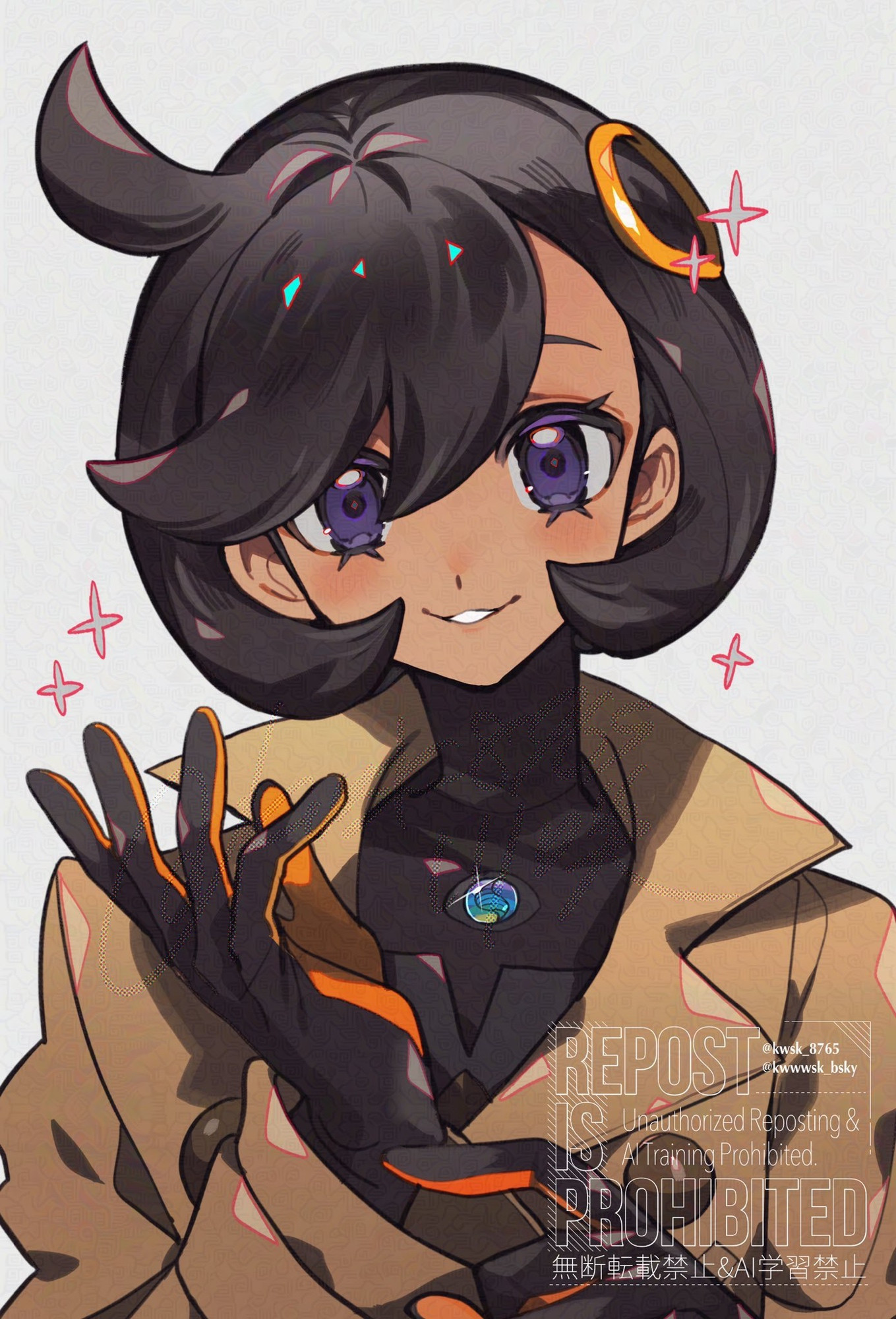 Safebooru - 1girl black hair black jumpsuit dark-skinned female dark ...
