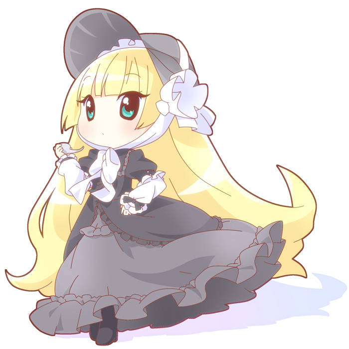 Safebooru - chibi gosick gothic lolita green eyes hat lolita fashion ...