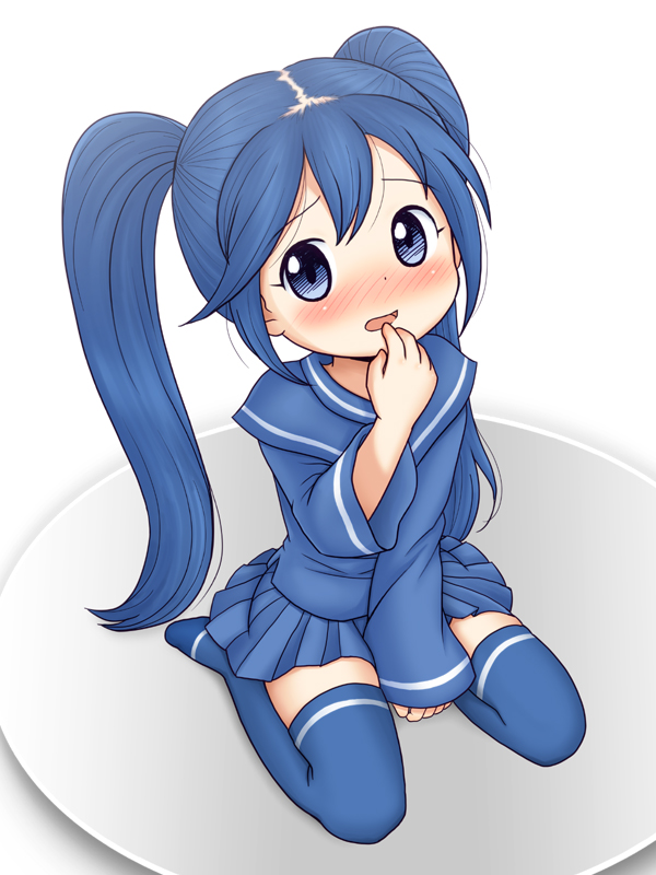 Safebooru - blue eyes blue hair blush imaichi moenai ko kobe shimbun ...