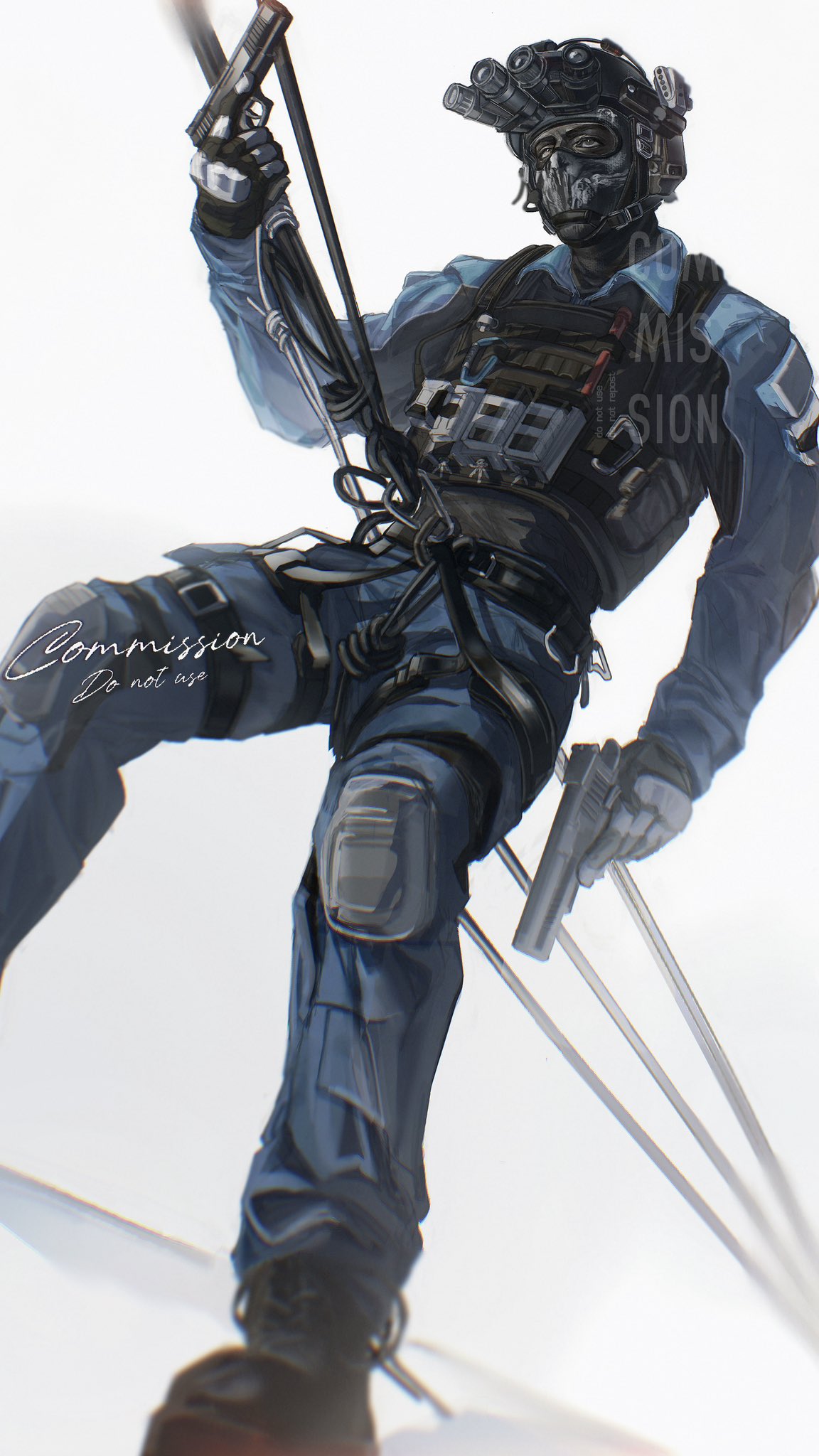 Safebooru - 1boy armor black gloves blue shirt boots breastplate cable ...