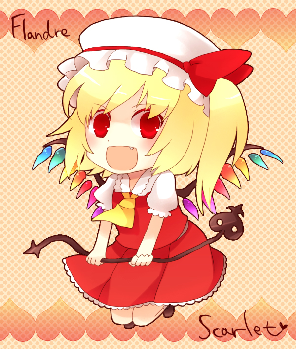 Safebooru - blonde hair character name chibi flandre scarlet long hair ...