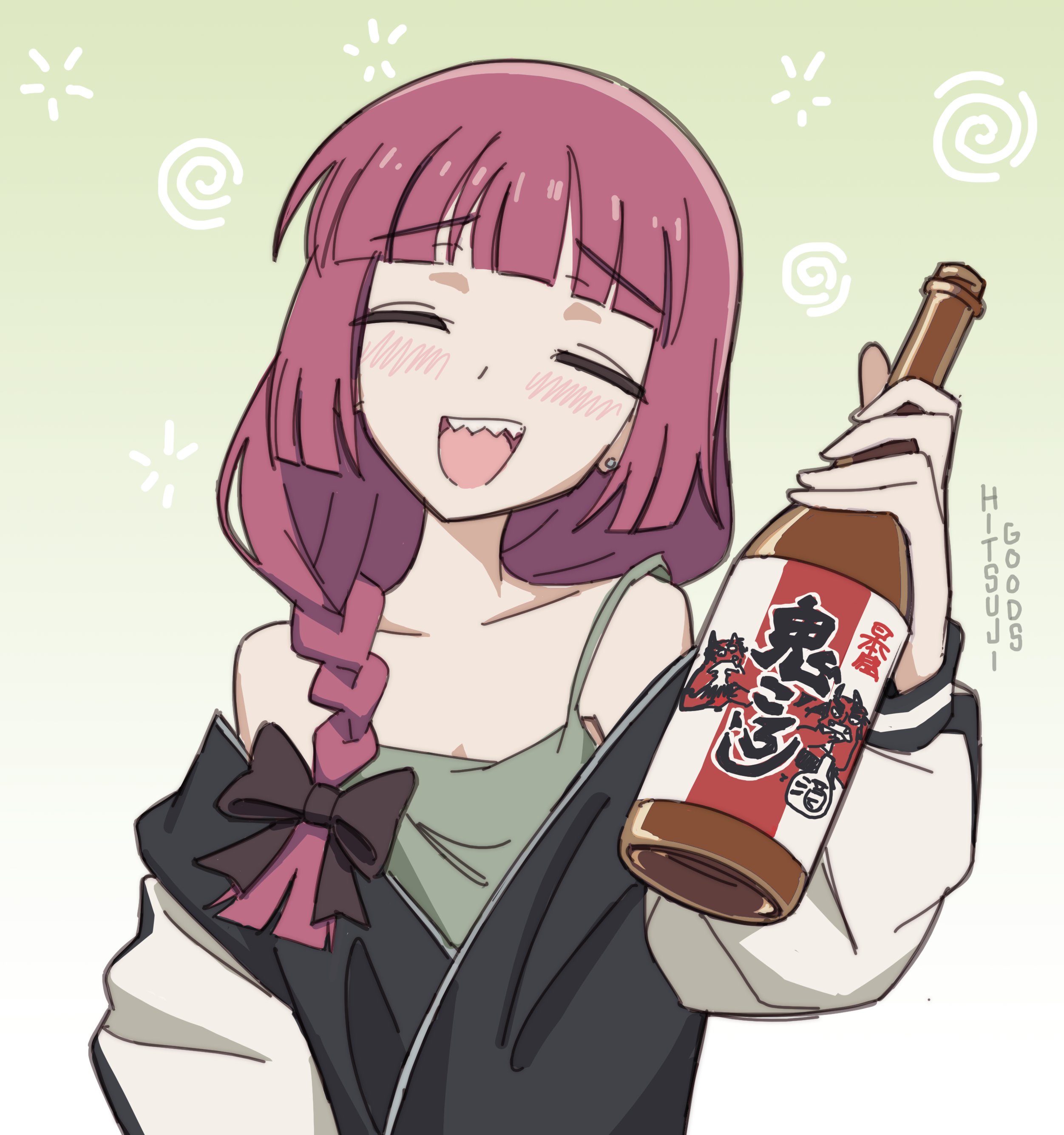 Safebooru - 1girl absurdres black jacket blunt bangs bocchi the rock ...