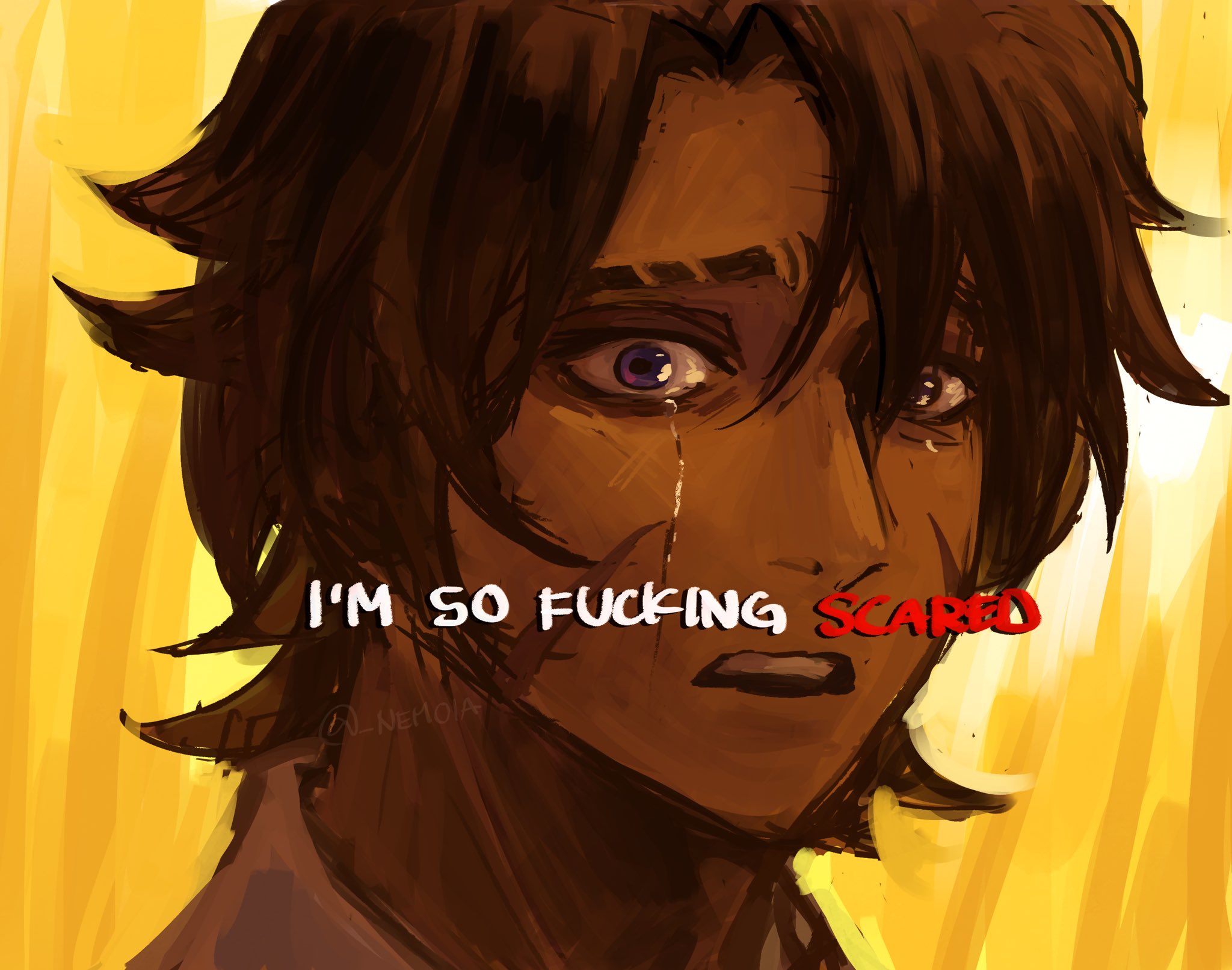 Safebooru - 1boy brown hair collared shirt crying crying with eyes open ...