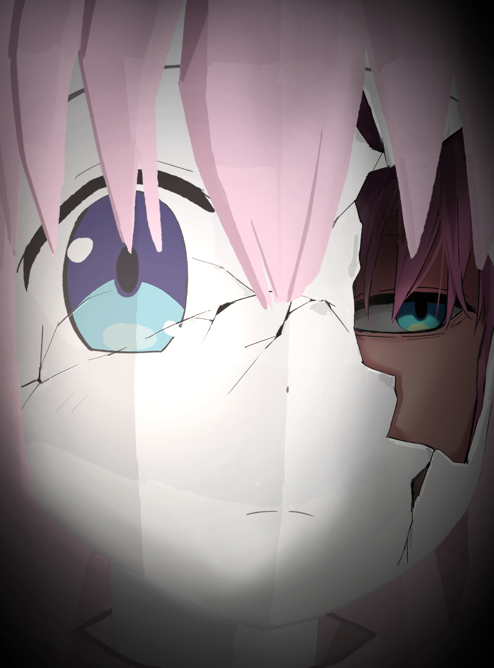 Safebooru - 1girl blue eyes bocchi the rock! broken mask cracked kawaii ...