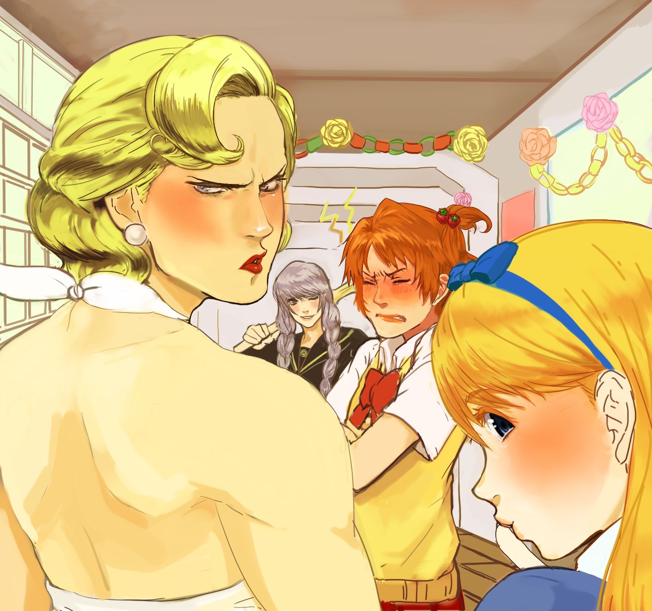 Safebooru - 4boys blonde hair brown hair clenched teeth crossdressing ...