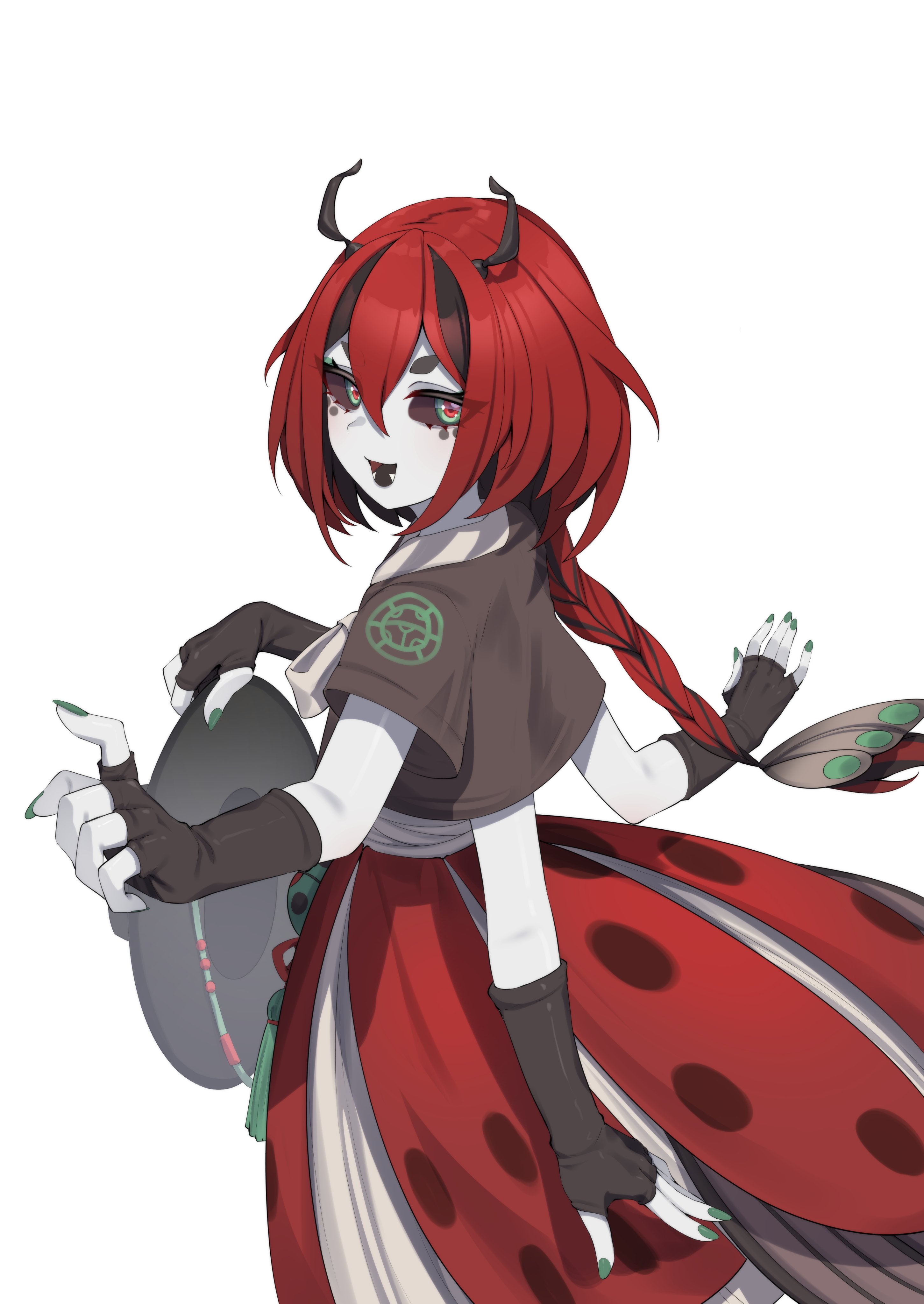 Safebooru - 1girl absurdres antennae beri (beribug) black gloves black ...