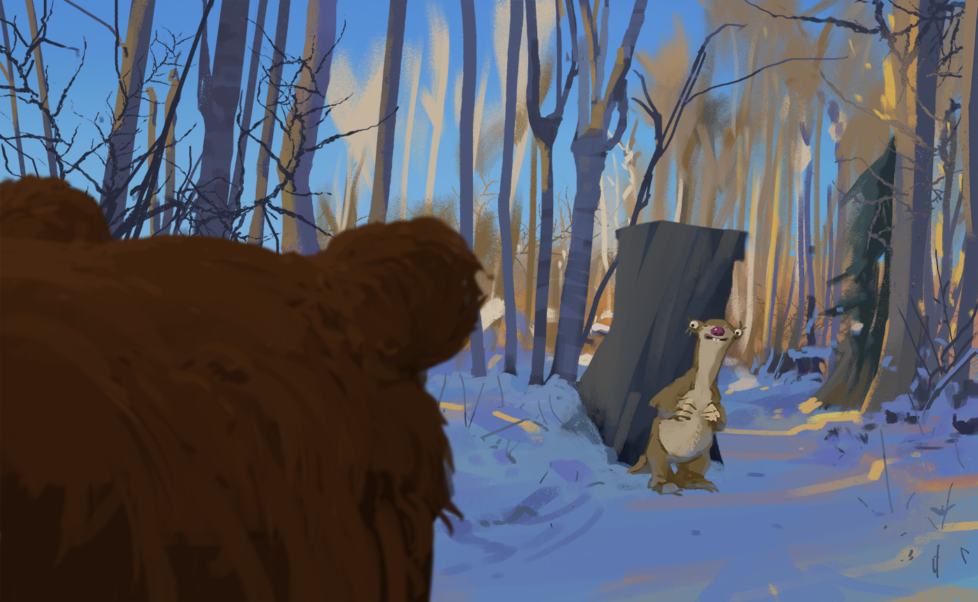 Safebooru - animal bare tree bear blue sky commentary day english ...