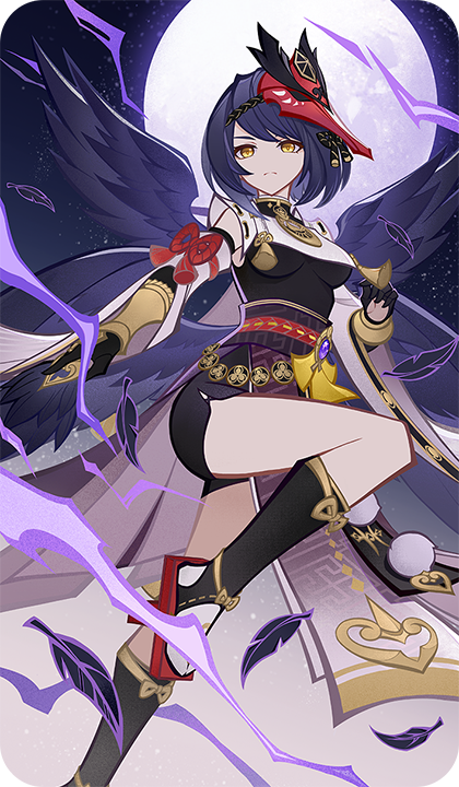 Safebooru - 1girl bad source bird mask black gloves black wings blue ...