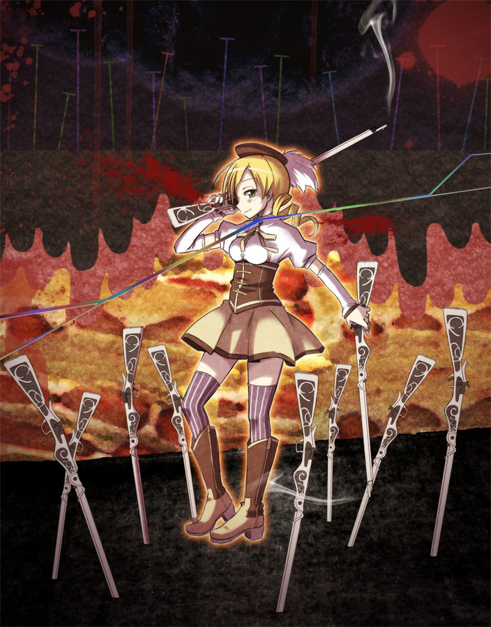 Safebooru - blonde hair boots drill hair field of blades gun hat ...