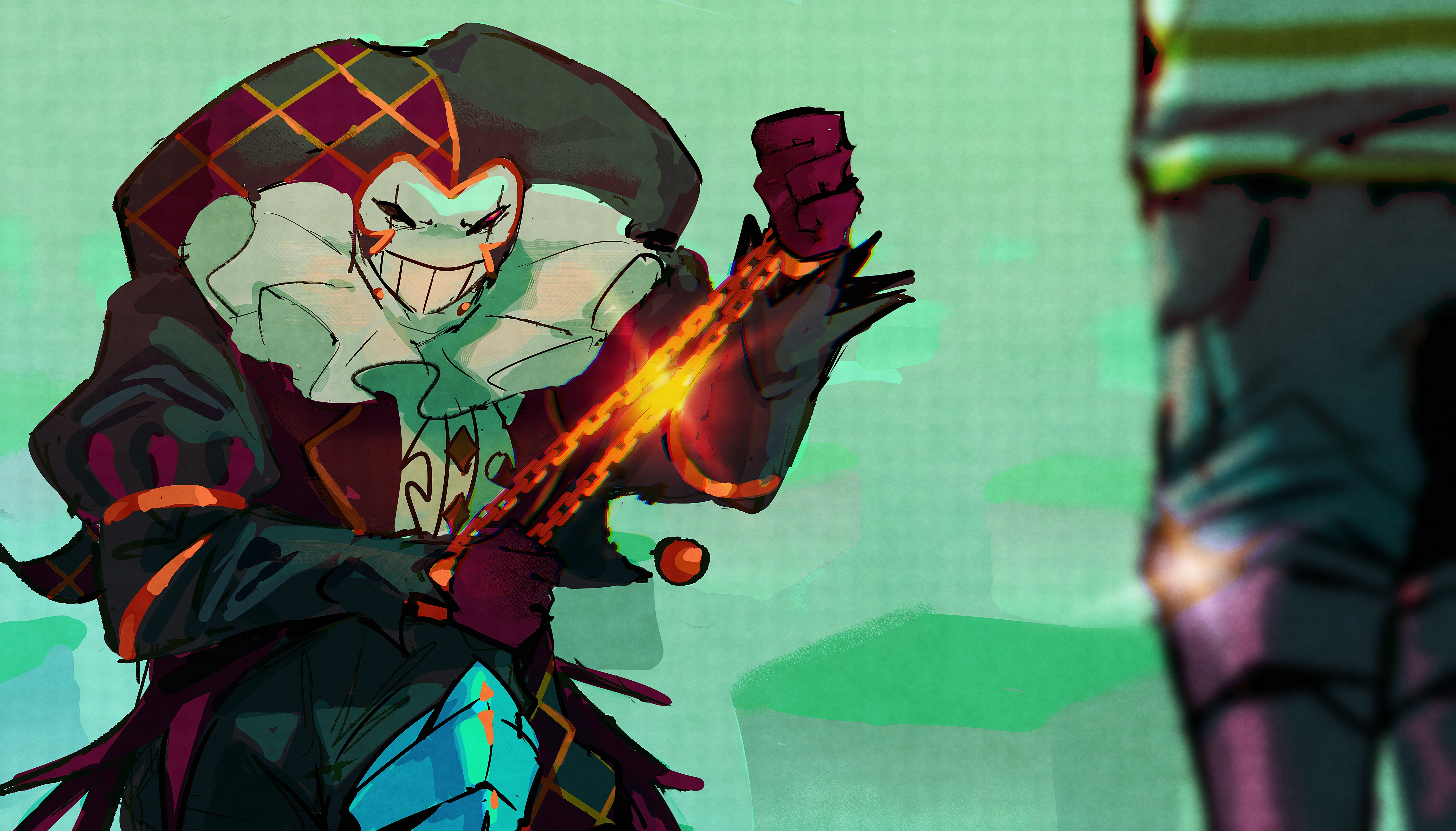 Safebooru - 2boys absurdres black pants blue boots blurry blurry ...