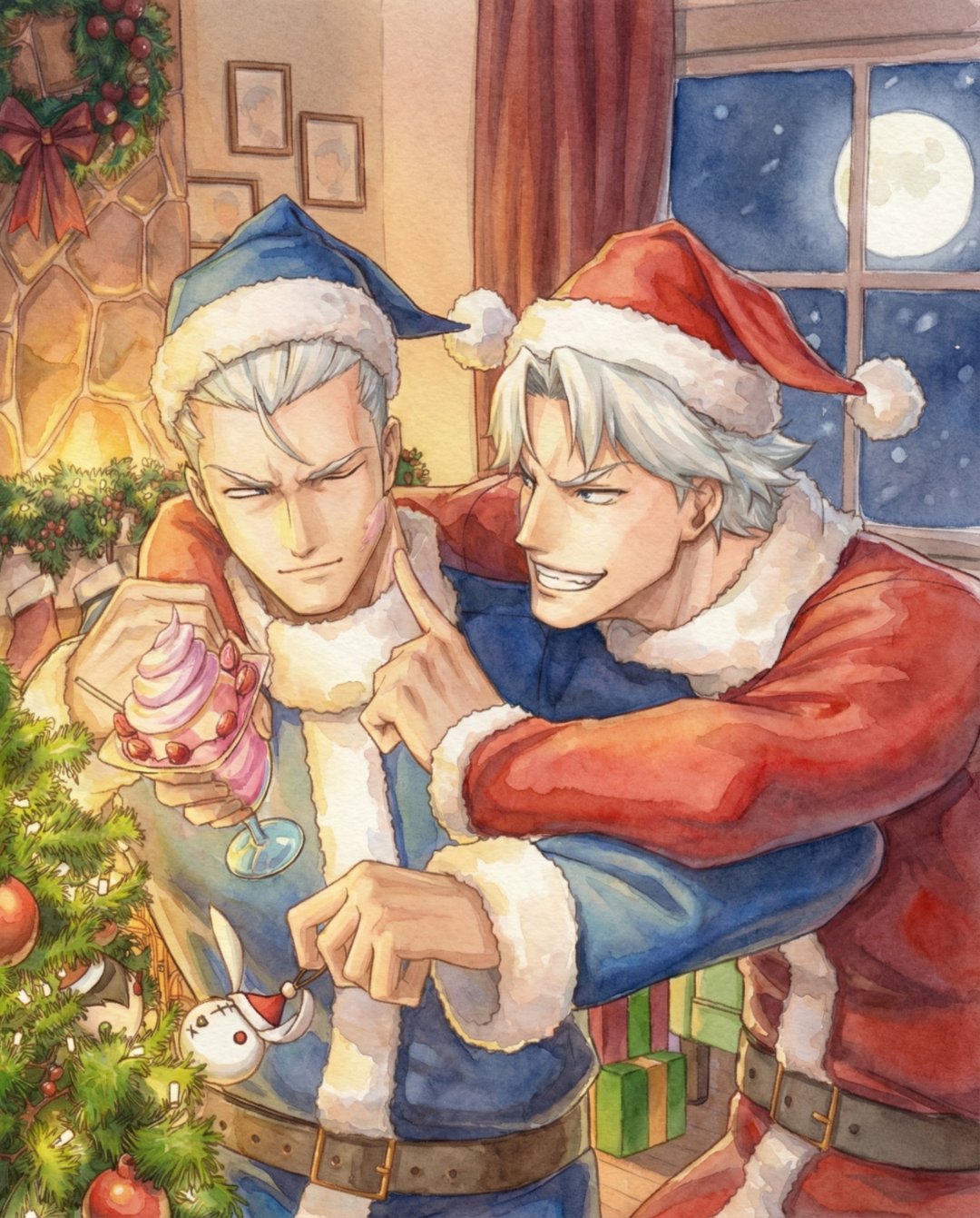 Safebooru - blue eyes brothers christmas christmas ornaments christmas ...