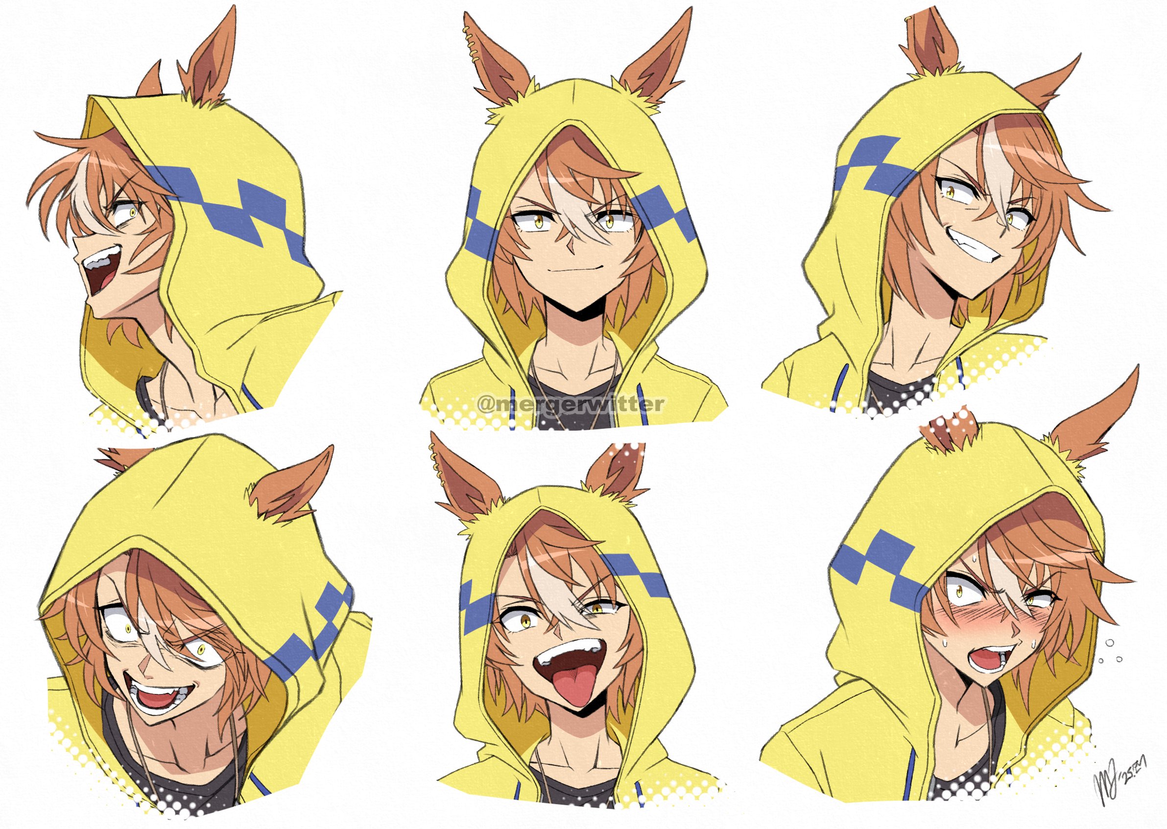 Safebooru - animal ears black shirt blush brown hair closed mouth ...