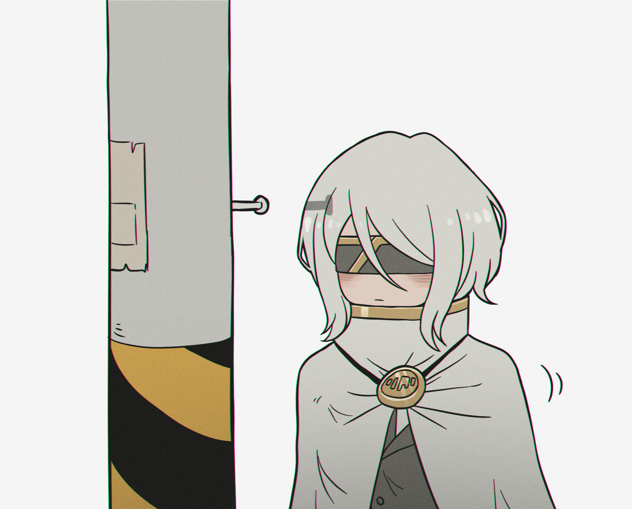 Safebooru - 1girl black jacket black necktie blindfold expressionless ...