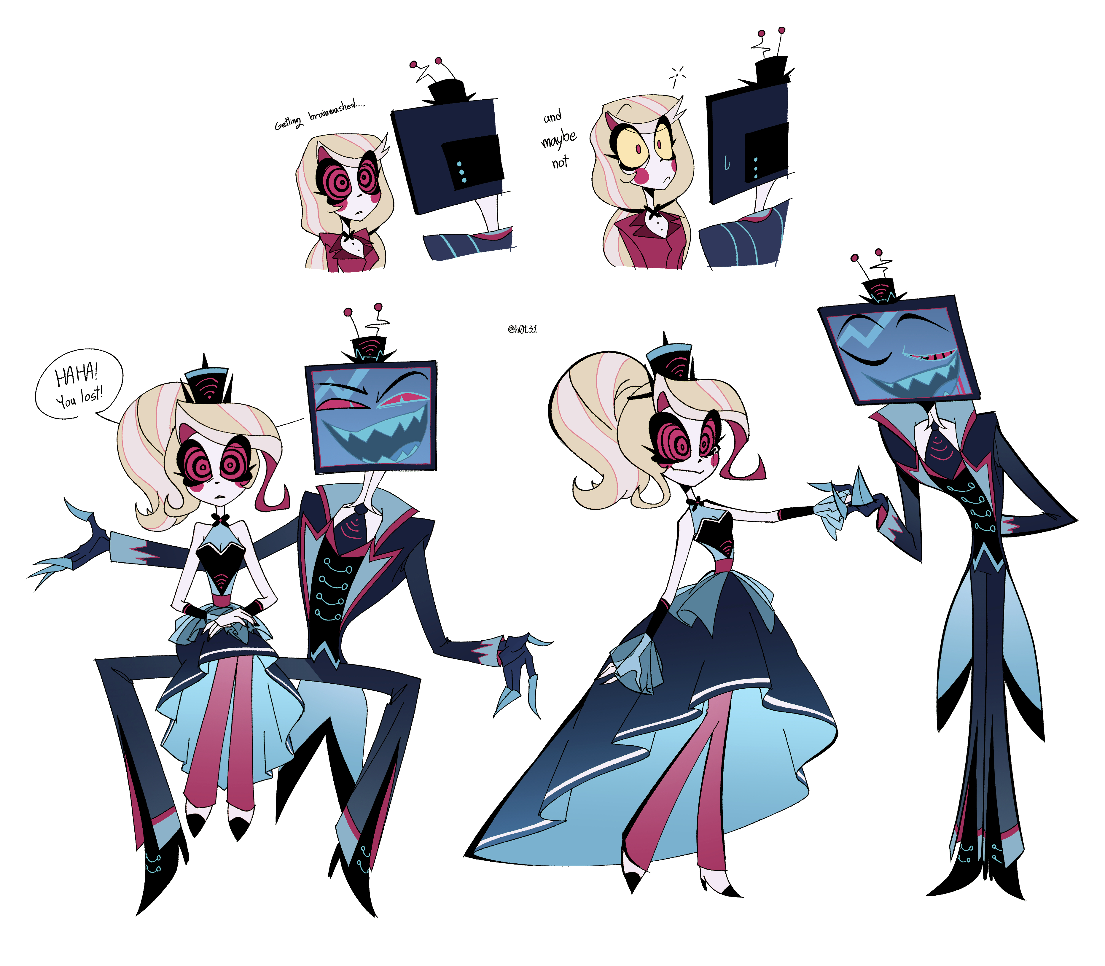 Safebooru - 1boy 1girl absurdres bare shoulders black jacket blonde ...