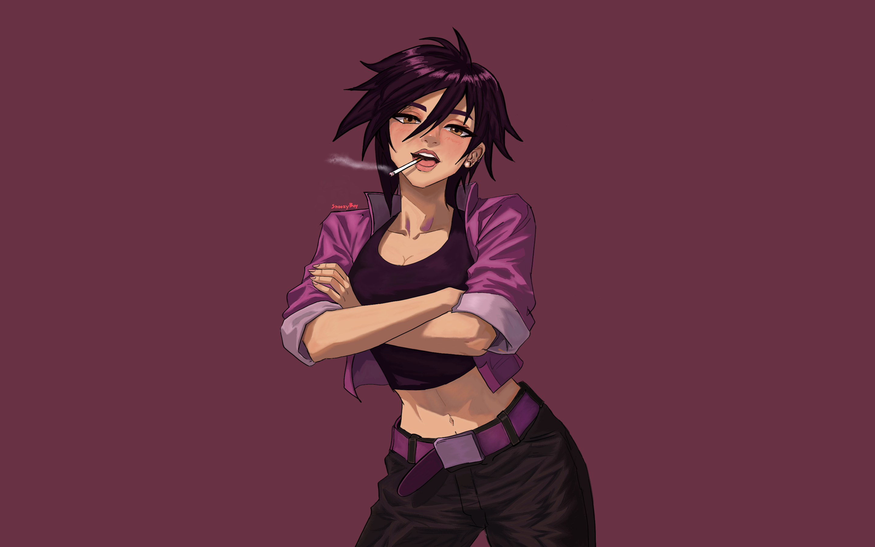 Safebooru - anime style blonde blazer brown eyes cigarette cigarette ...