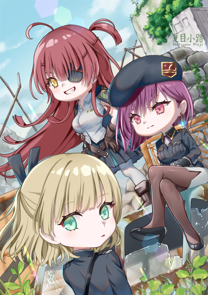 Safebooru - 3girls ahoge asami makiko (heaven burns red) chibi chibi ...