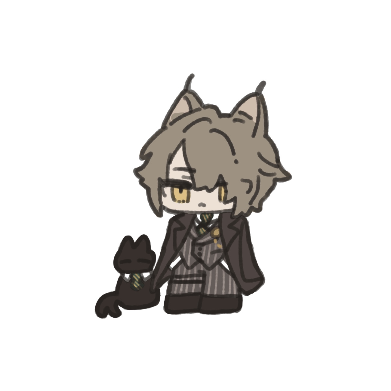 Safebooru - 1boy animal animal ears arknights black cat black shoes ...