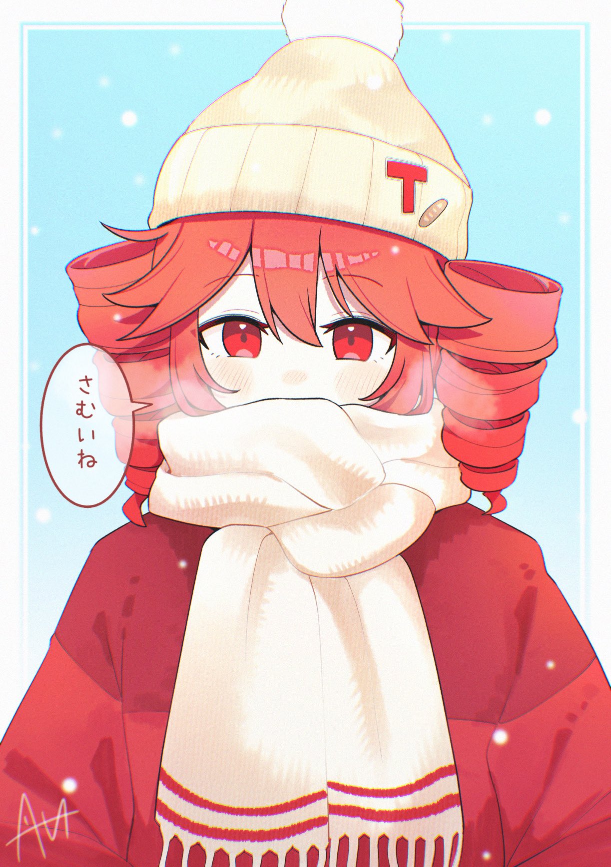 Safebooru - 1girl beanie commentary request drill hair hat highres ...