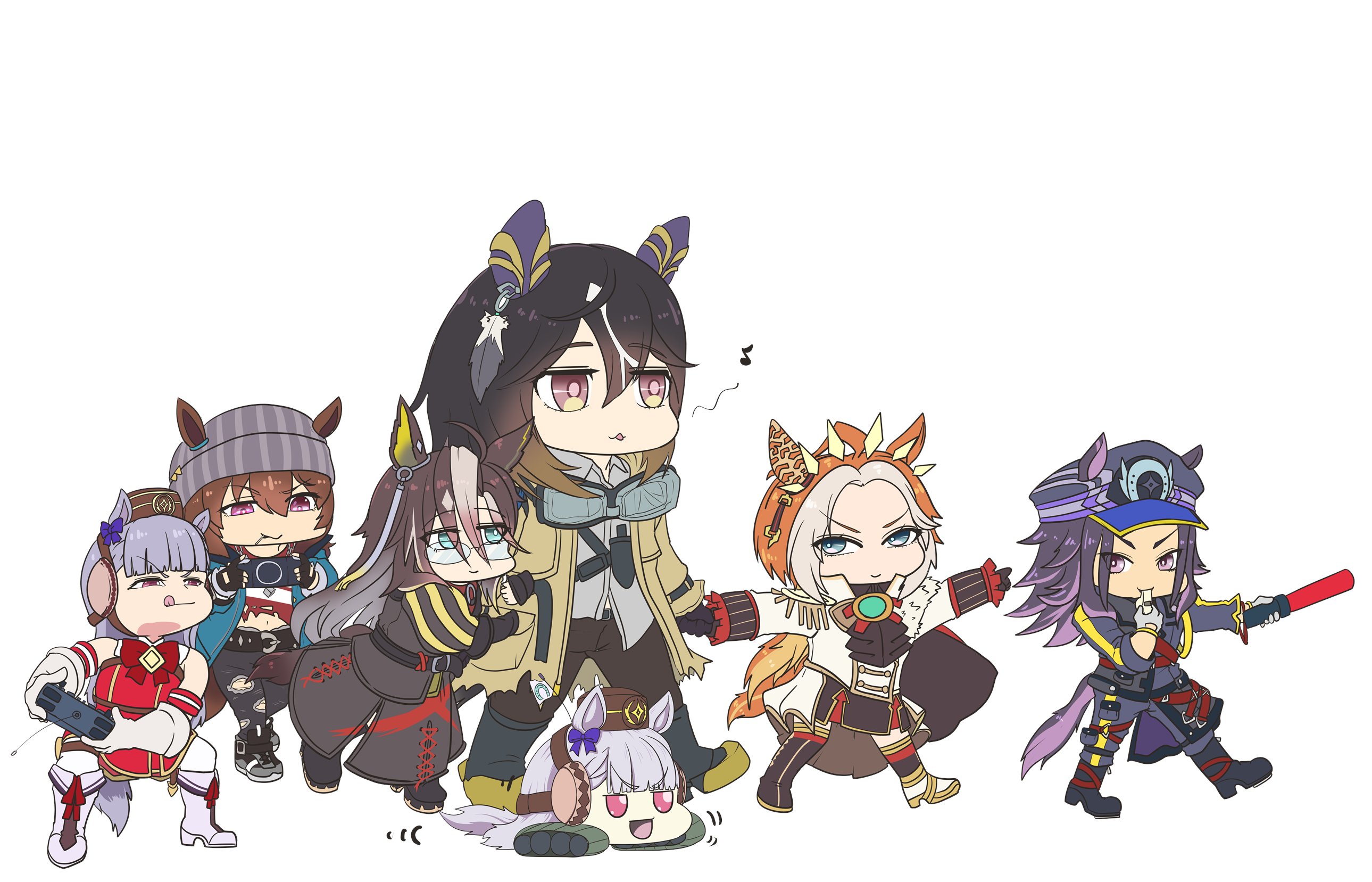 Safebooru - :d animal ears armband ascot asymmetrical shirt beanie ...