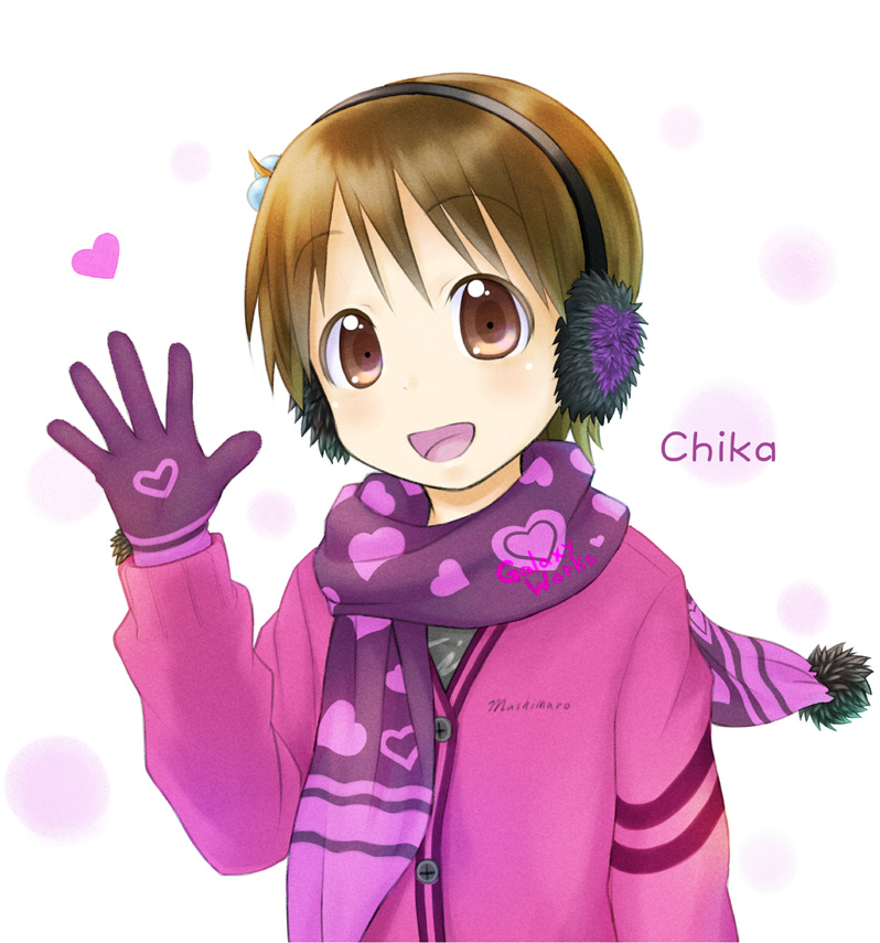 Safebooru - brown hair child earmuffs gloves gotou hisashi heart ichigo ...