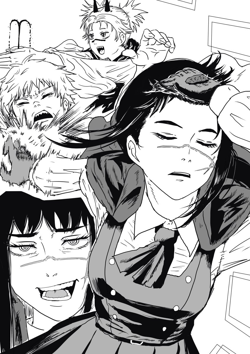 Safebooru - 1boy 2girls chainsaw man choso (jujutsu kaisen) choso ...