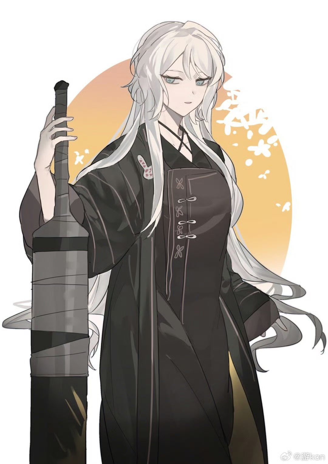 Safebooru - 1girl animal print blue eyes faust (project moon) hashtag ...