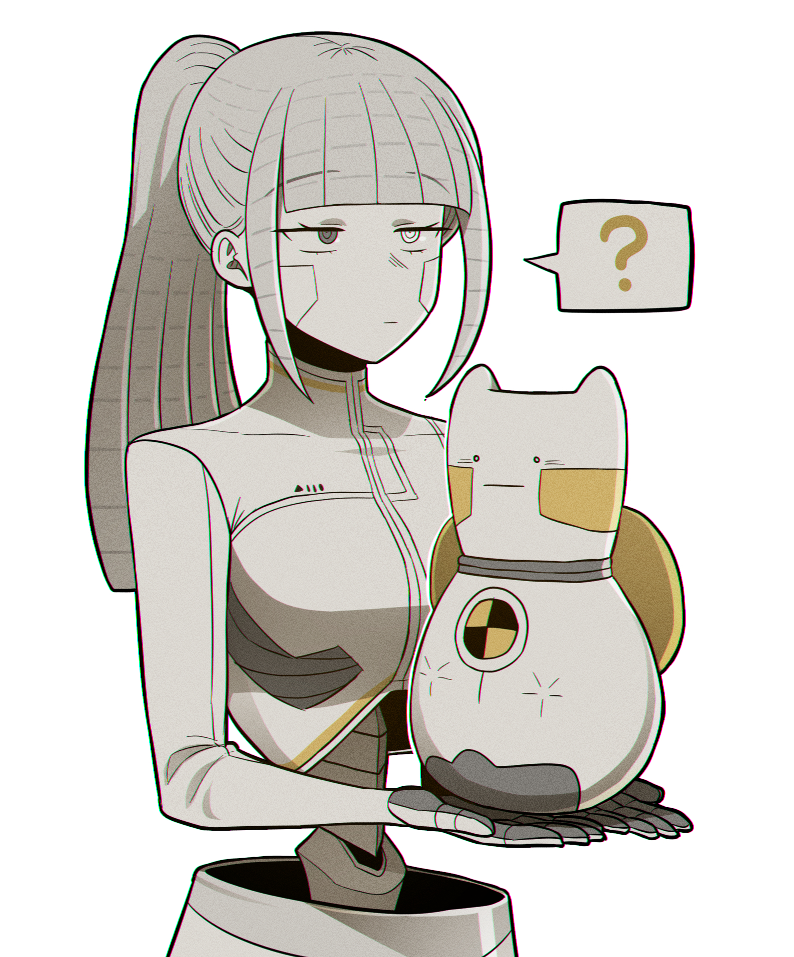 Safebooru - ... 1girl albina (project moon) android cable hair ...