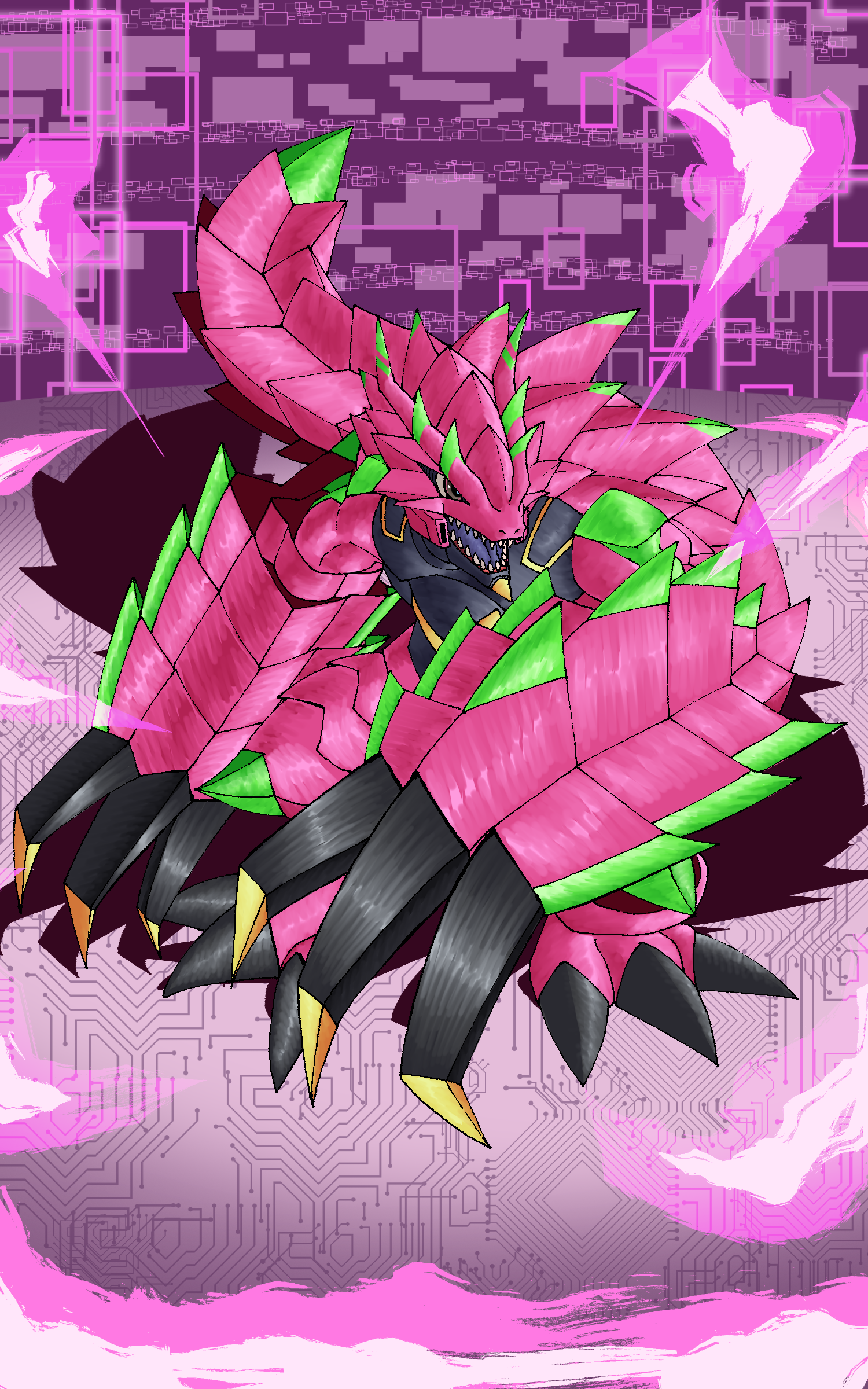 Safebooru - absurdres armalizamon armor claws commentary request ...