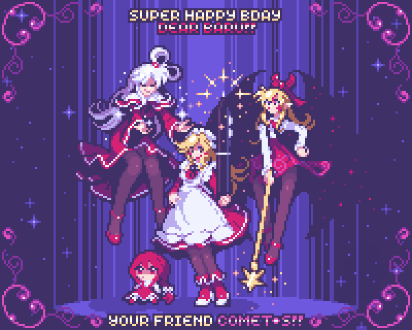 Safebooru - 4girls apron artist name bat wings black pantyhose blonde ...