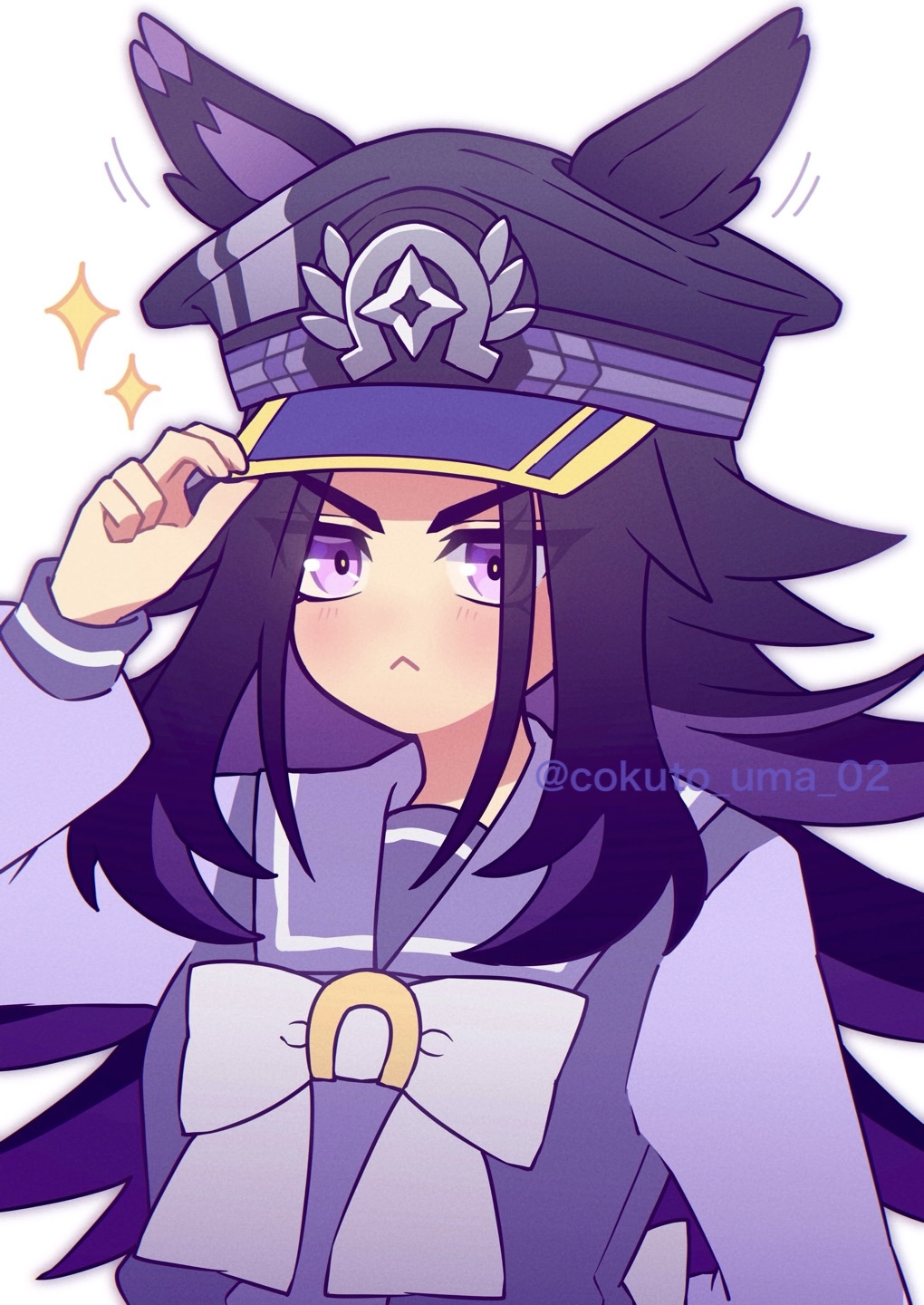 Safebooru - 1girl animal ears black hair blush bow bowtie closed mouth ...