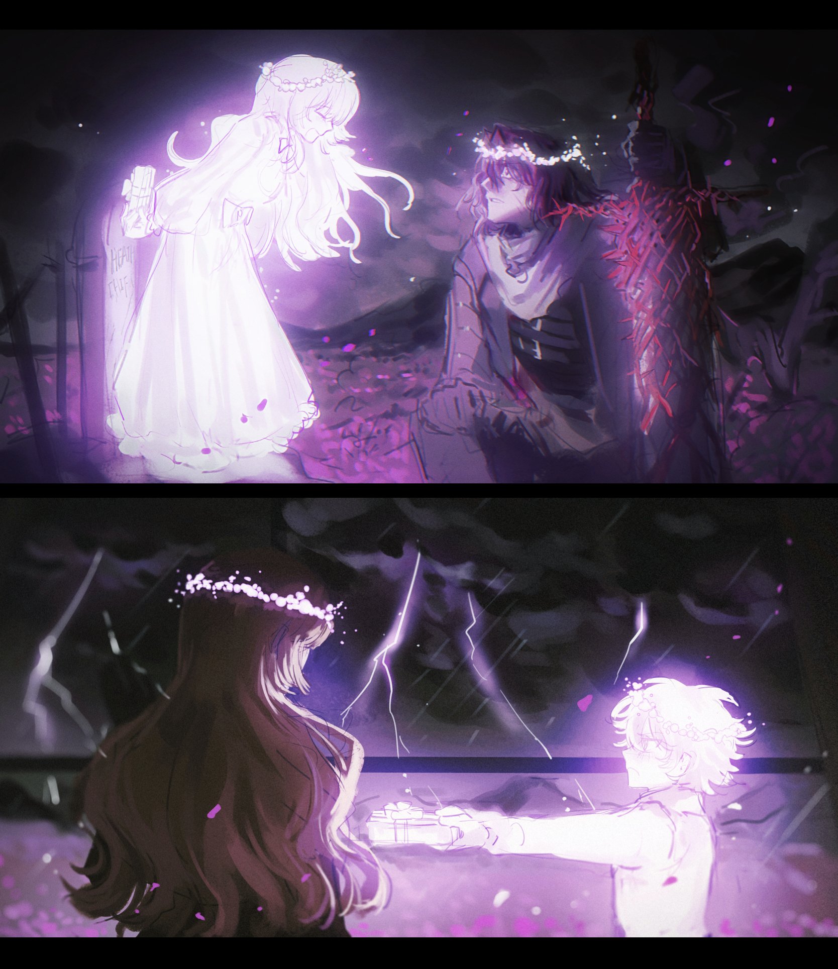 Safebooru - 1boy 1girl black pants brown coat brown gloves brown hair ...