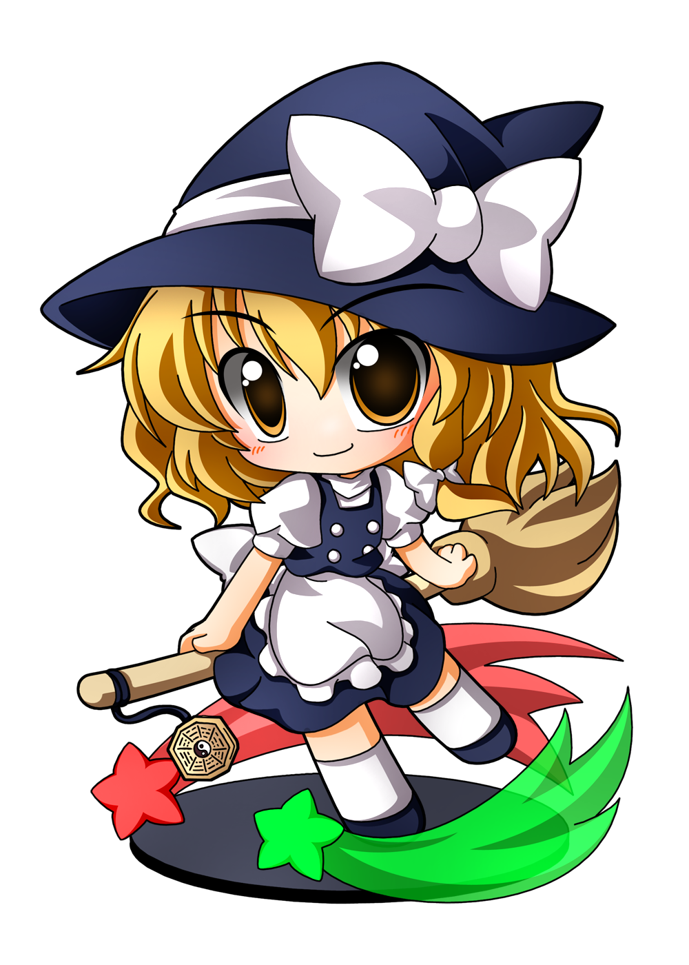 Safebooru - blonde hair broom chibi faux figurine hakoniwa hat highres ...