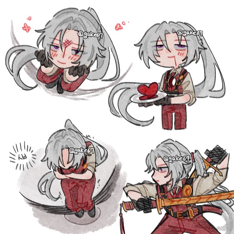 Safebooru - 1boy black gloves bruise bruise on face chibi drooling ...