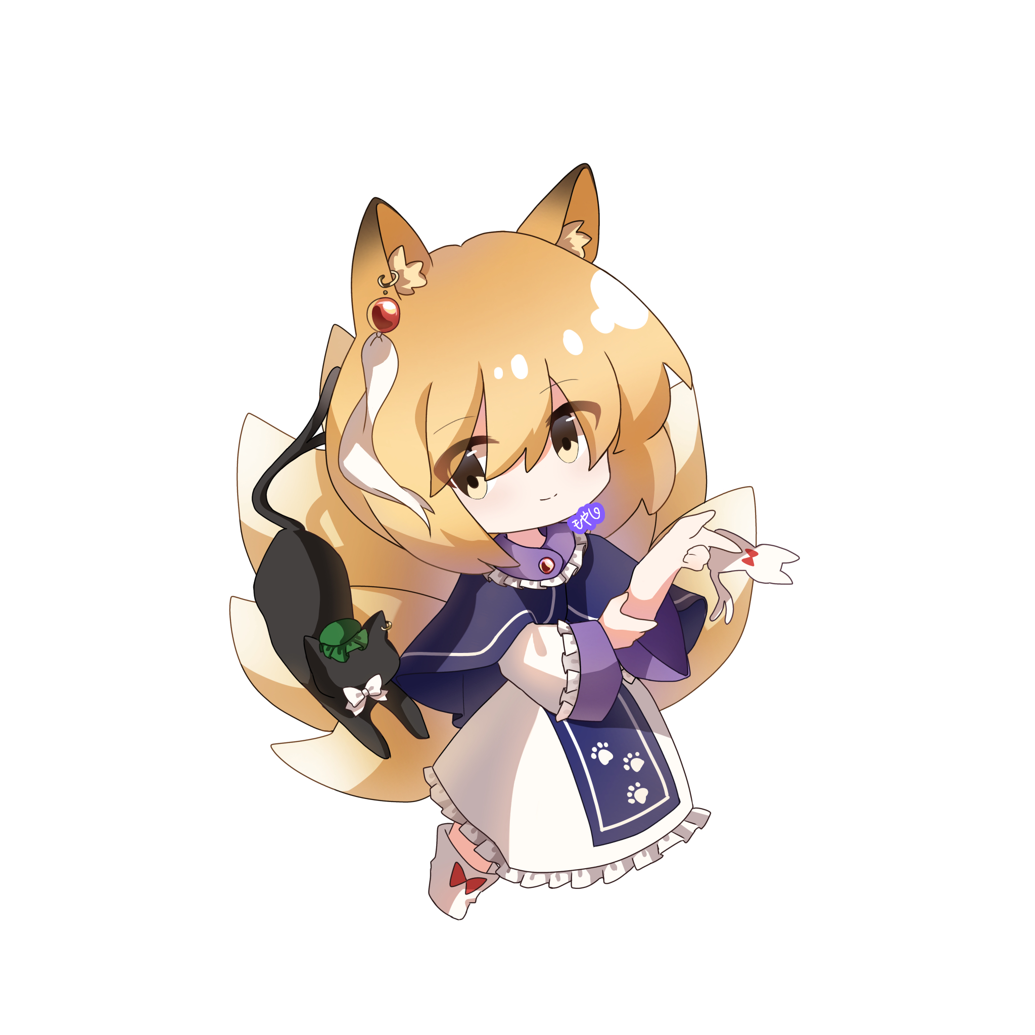 Safebooru - 1girl animal ears animalization artist name between fingers ...