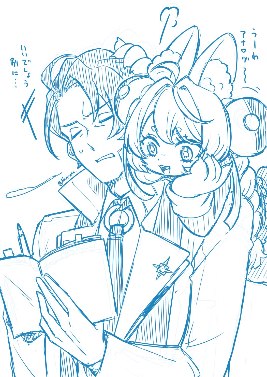 Safebooru - animal ear fluff animal ear piercing animal ears annoyed ...