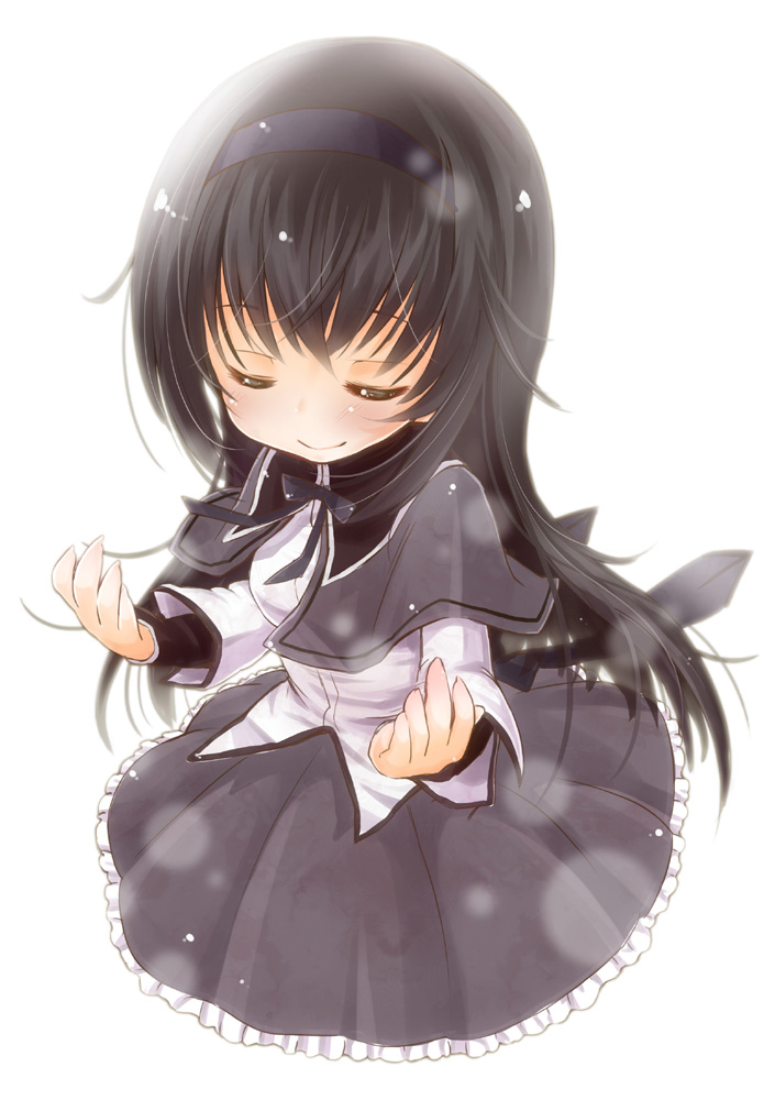 Safebooru - akemi homura bad id black hair closed eyes hairband long ...