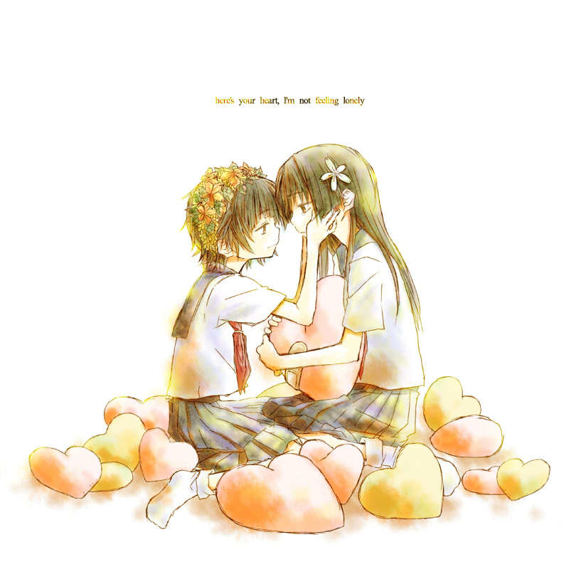 Safebooru - bandaid black hair eerr english face-to-face face to face ...