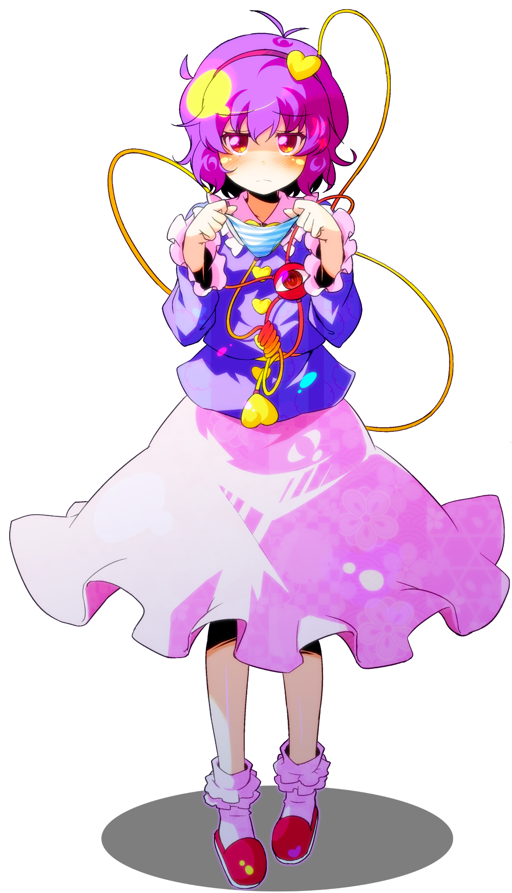 Safebooru - blush hairband highres komeiji satori panties pigeon-toed ...