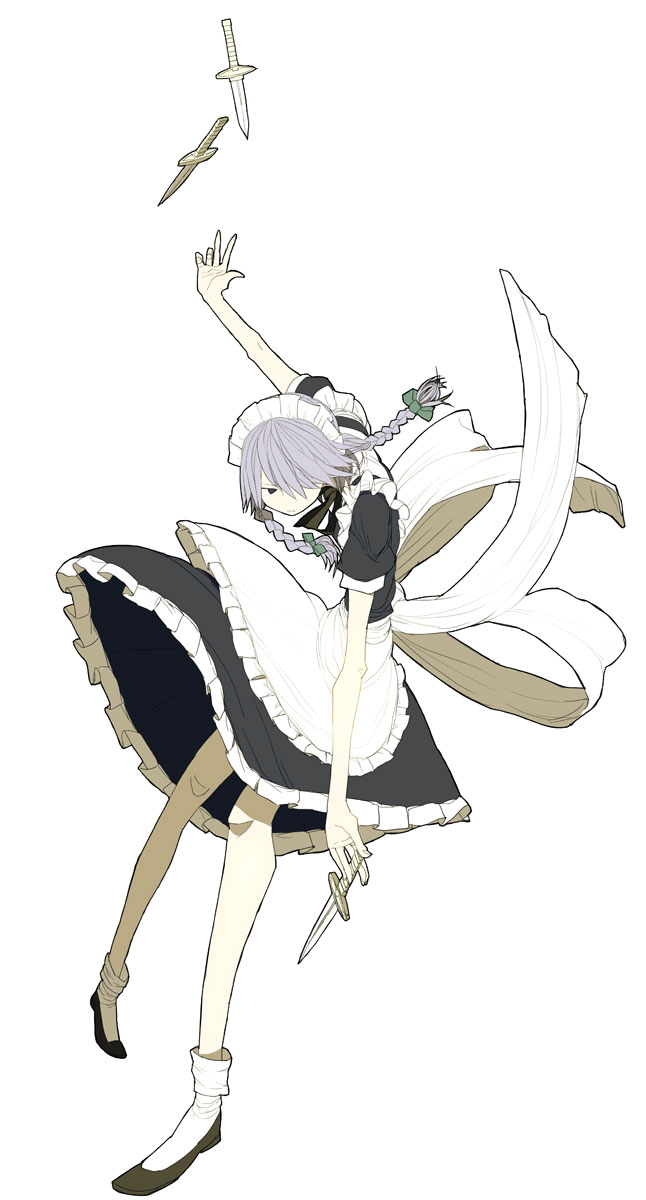 Safebooru - braid highres izayoi sakuya kenja tori knife maid maid ...