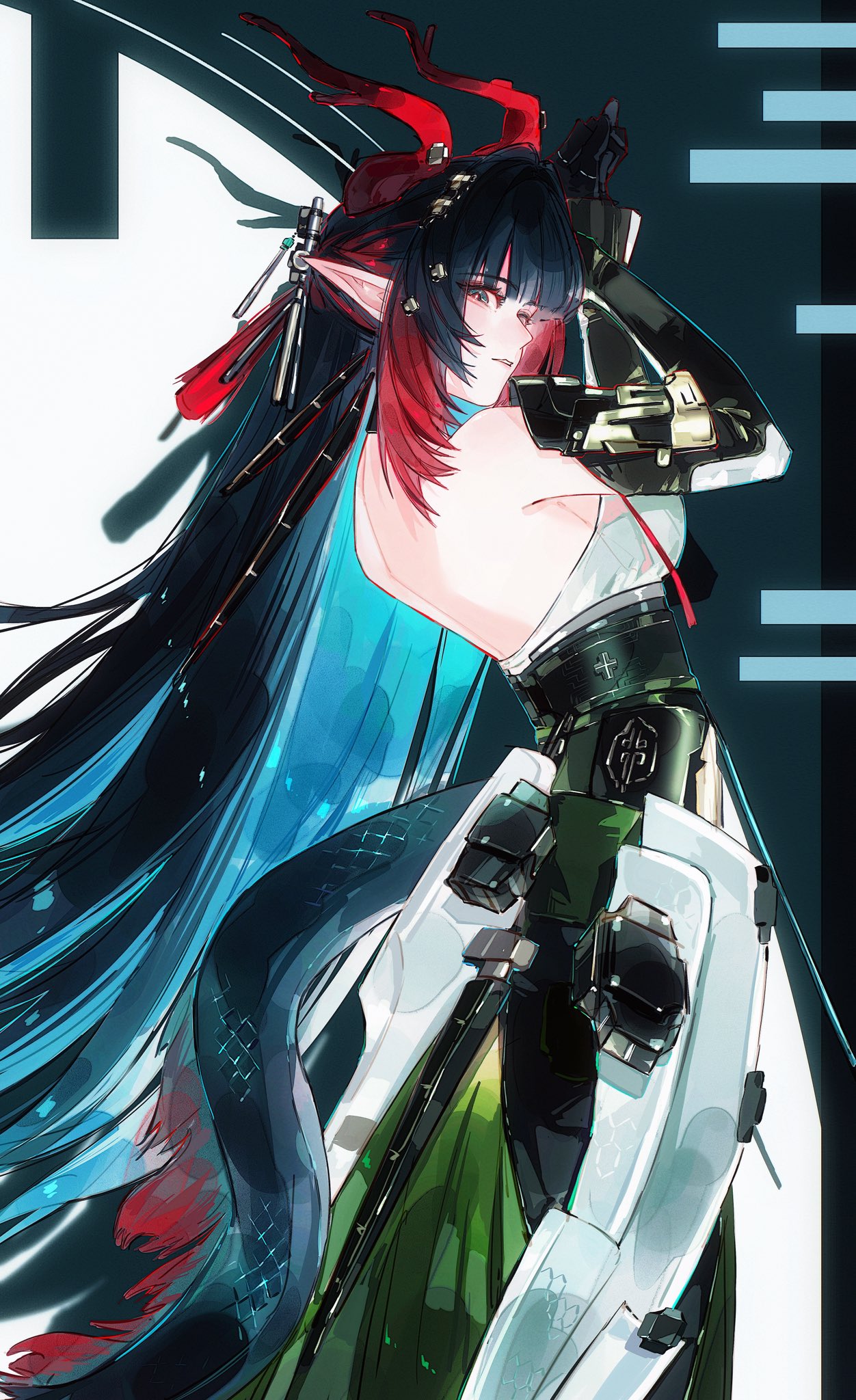 Safebooru - 1girl abstract background arknights arknights: endfield ...