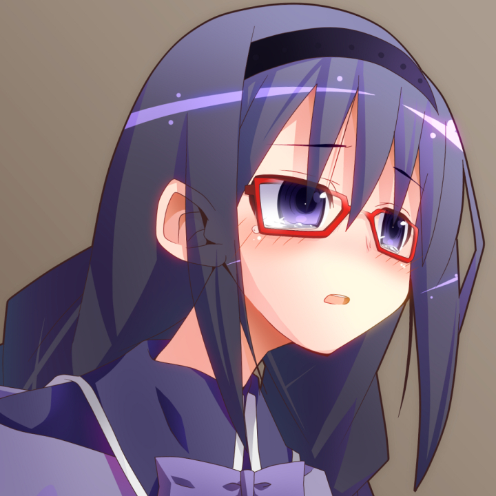 Safebooru - akemi homura alternate hairstyle black hair blush braid glasses hairband mahou ...