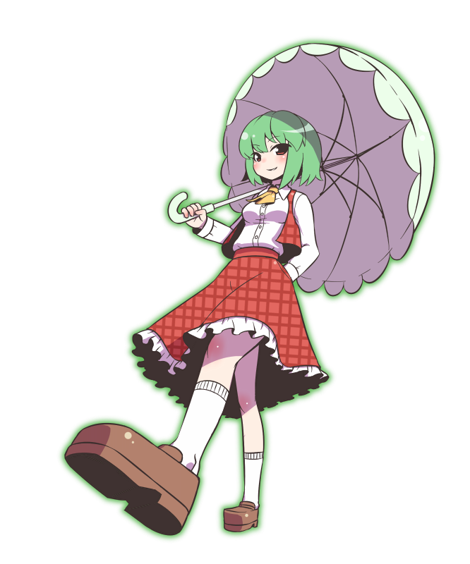 Safebooru - bad id from below green hair kazami yuuka parasol skirt ...