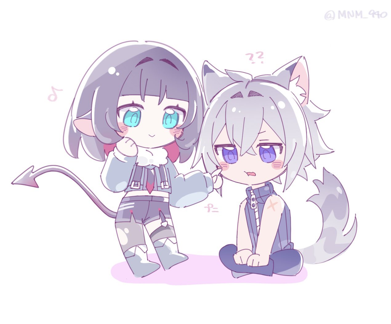 Safebooru - 1boy 1girl animal ears black hair cat boy cat ears cat tail ...