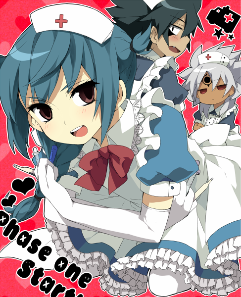 Safebooru - bad id baddap sleed black hair blush braid chiruku ...