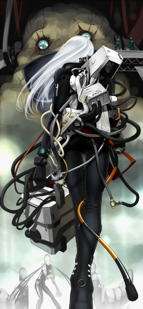 Safebooru - blame! bodysuit cable cibo cyberpunk cyborg long hair ...