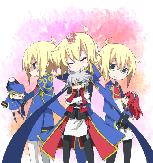 Safebooru - blazblue blonde hair blush chibi glasses green eyes hamster ...